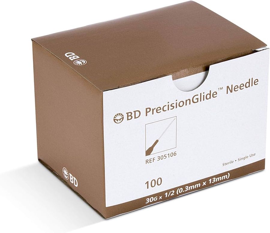 Aguja Hipodérmica BD 30G X 1/2 - Caja 100 unidades